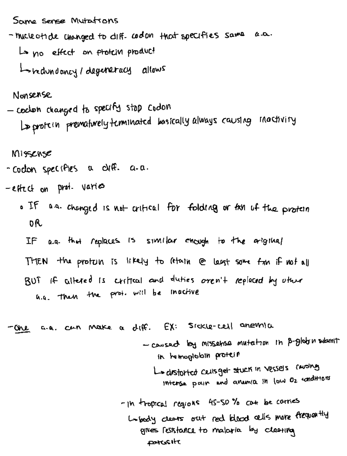 MCB 150 Lec 22 - Mutations and Their Effects on Protein Function - Studocu