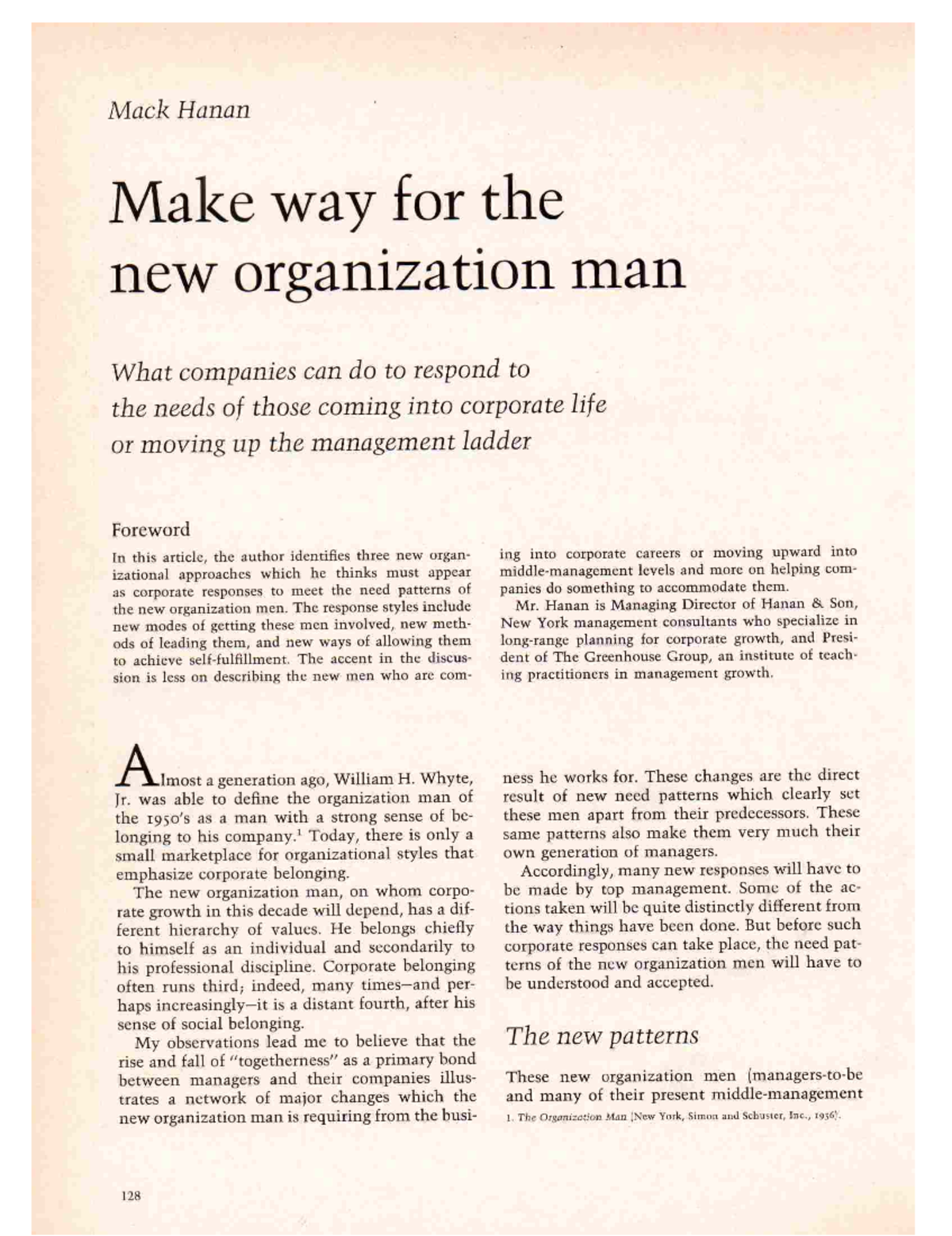 M0- Hanan 1971 - Make way for the new organization man.pdf - RECM2004 ...