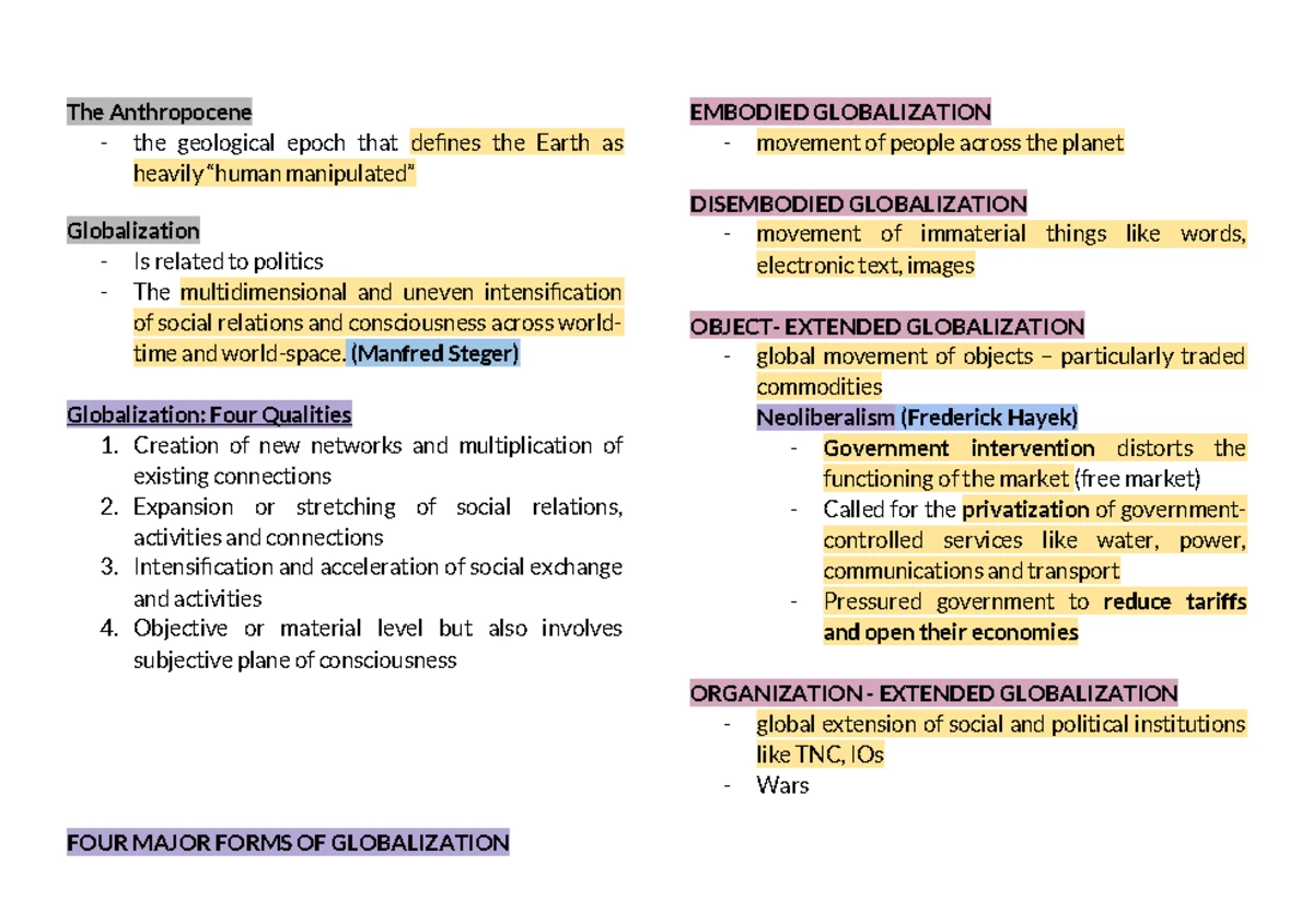 4 Conworld Finals Notes - POLITICAL DIMENSION OF GLOBALIZATION ...