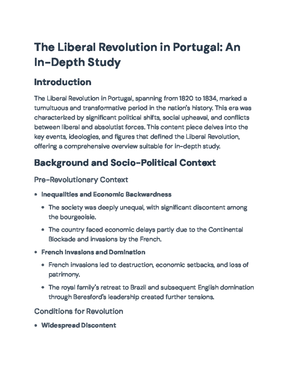 Liberal Revolution in Portugal (1820-1834): Key Events & Ideologies ...