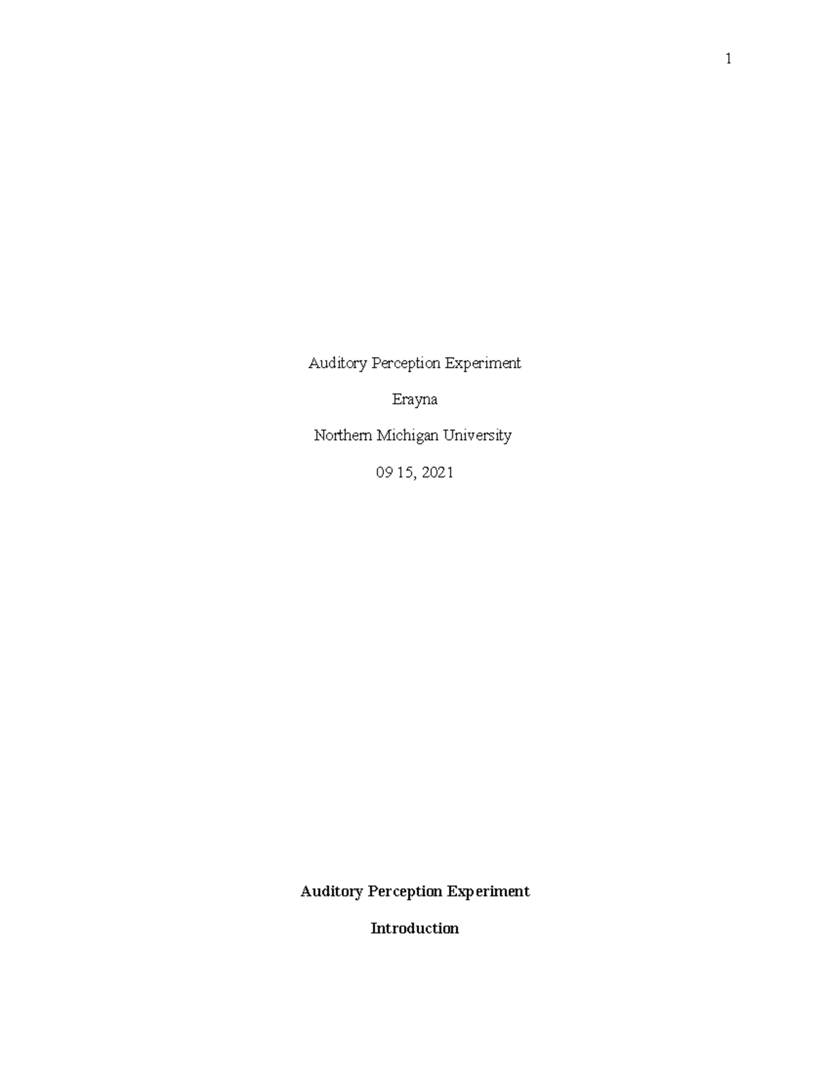 Auditory Perception Experiment - Auditory Perception Experiment Erayna ...