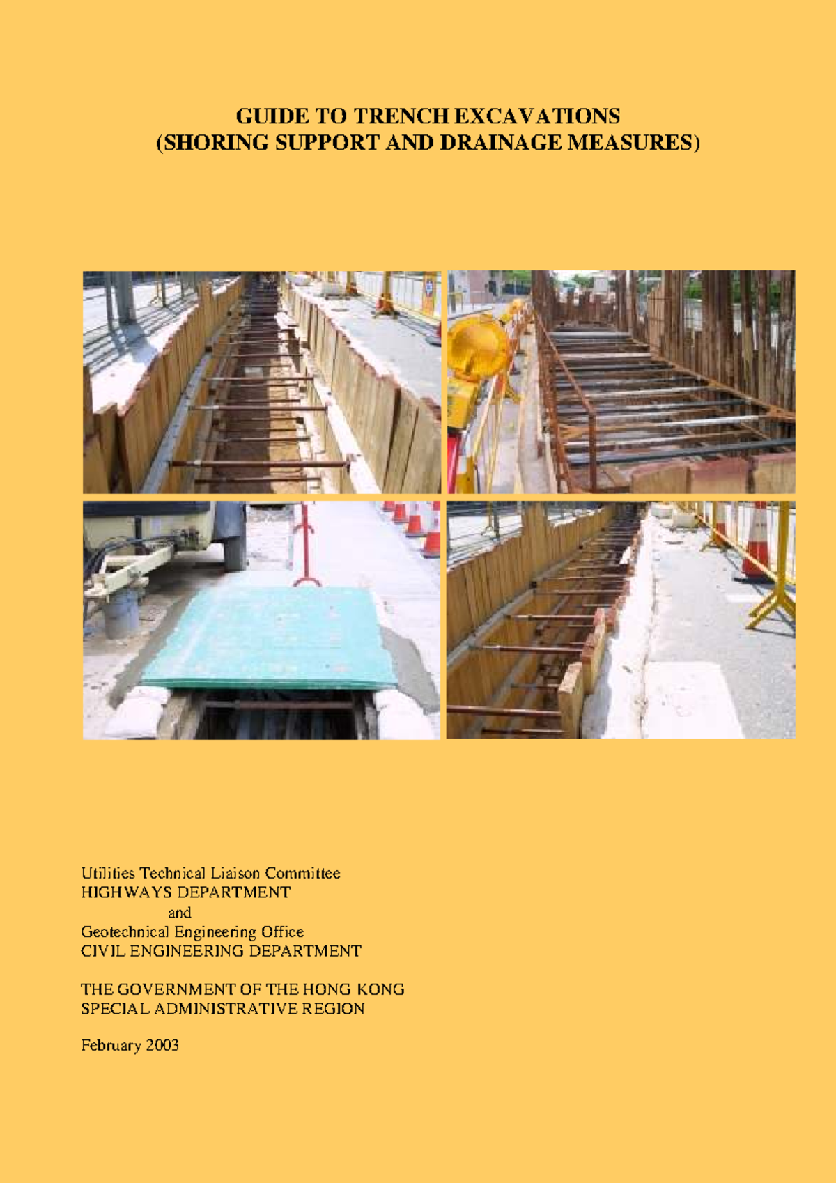 CED 2003 Guide to Trench Excavations: Shoring & Drainage Measures - Studocu