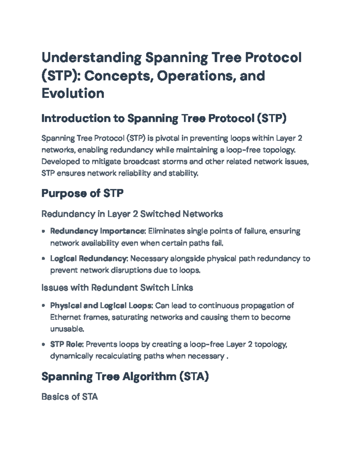 Understanding Spanning Tree Protocol Stp Concepts And Operations Understanding Spanning Tree