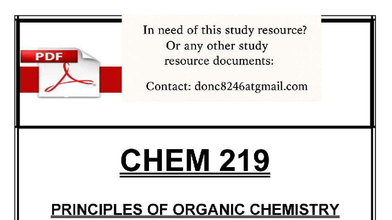 CHEM 219 Module 8 Exam 2026: Key Concepts & Answers - Studocu