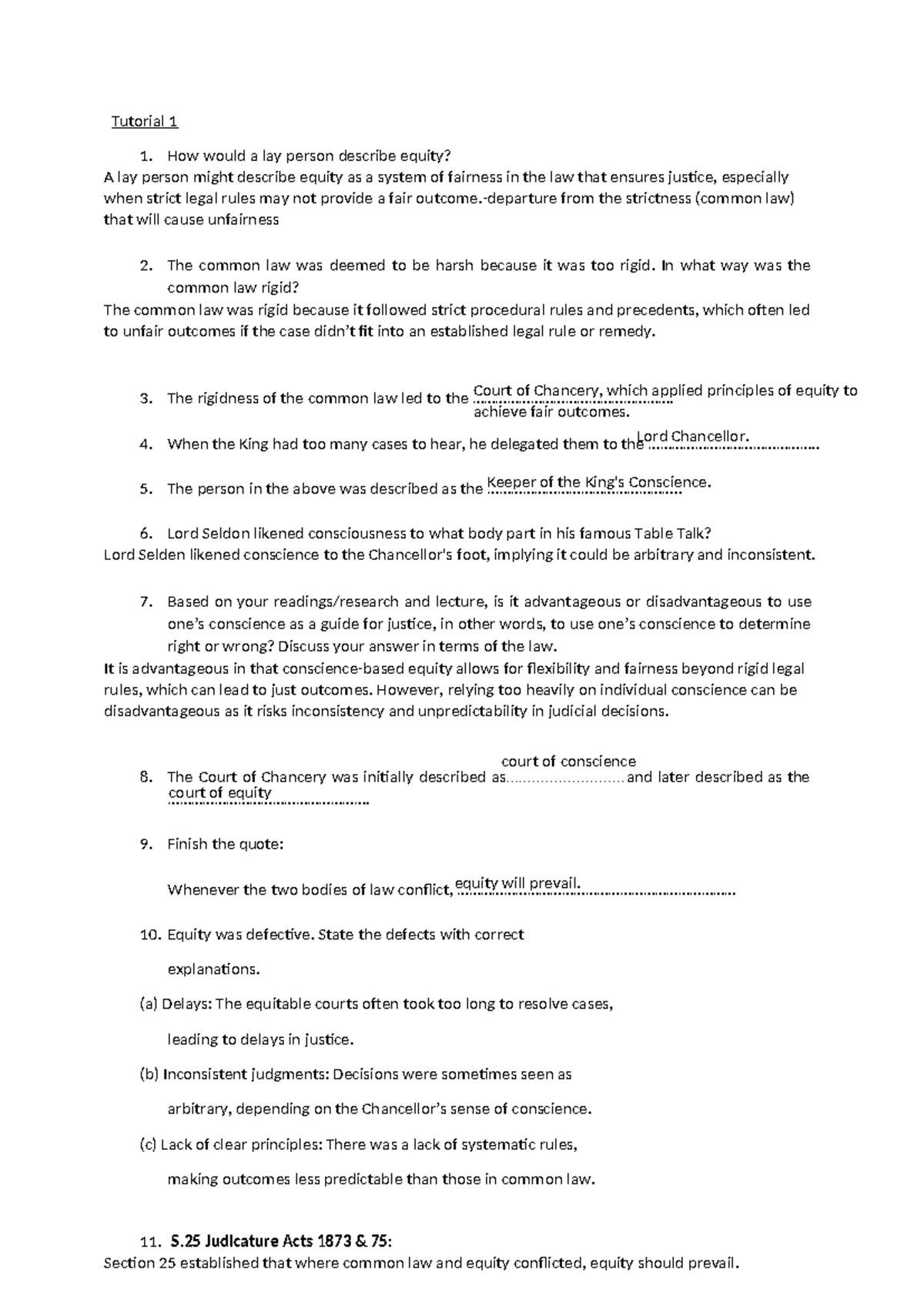 Tutorial 1 - Tutorial 1 1. How would a lay person describe equity? A ...