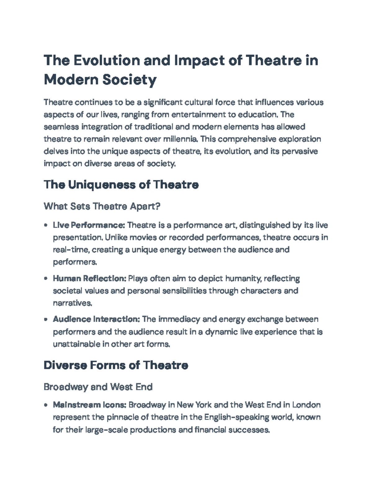 Dramatic Genres and Structure in Theatre: Insights (THEA 131) - Studocu