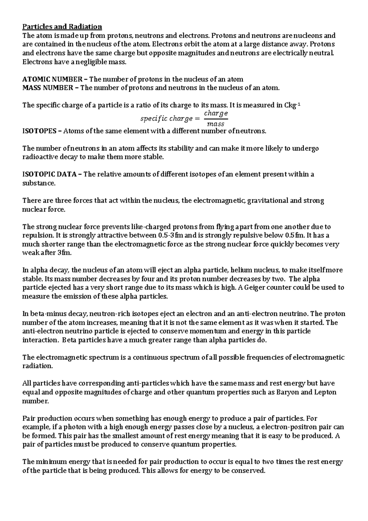 AQA A Level Physics: Understanding Particles and Radiation Concepts ...