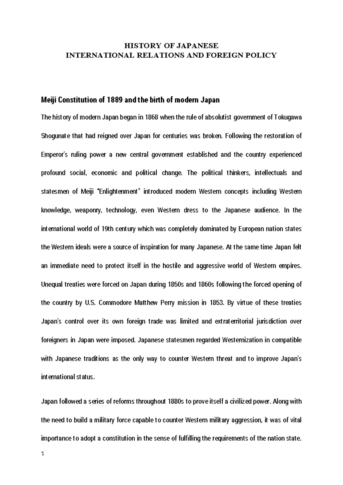 Meiji Constitution of 1889: Foundations of Modern Japan's Statehood ...