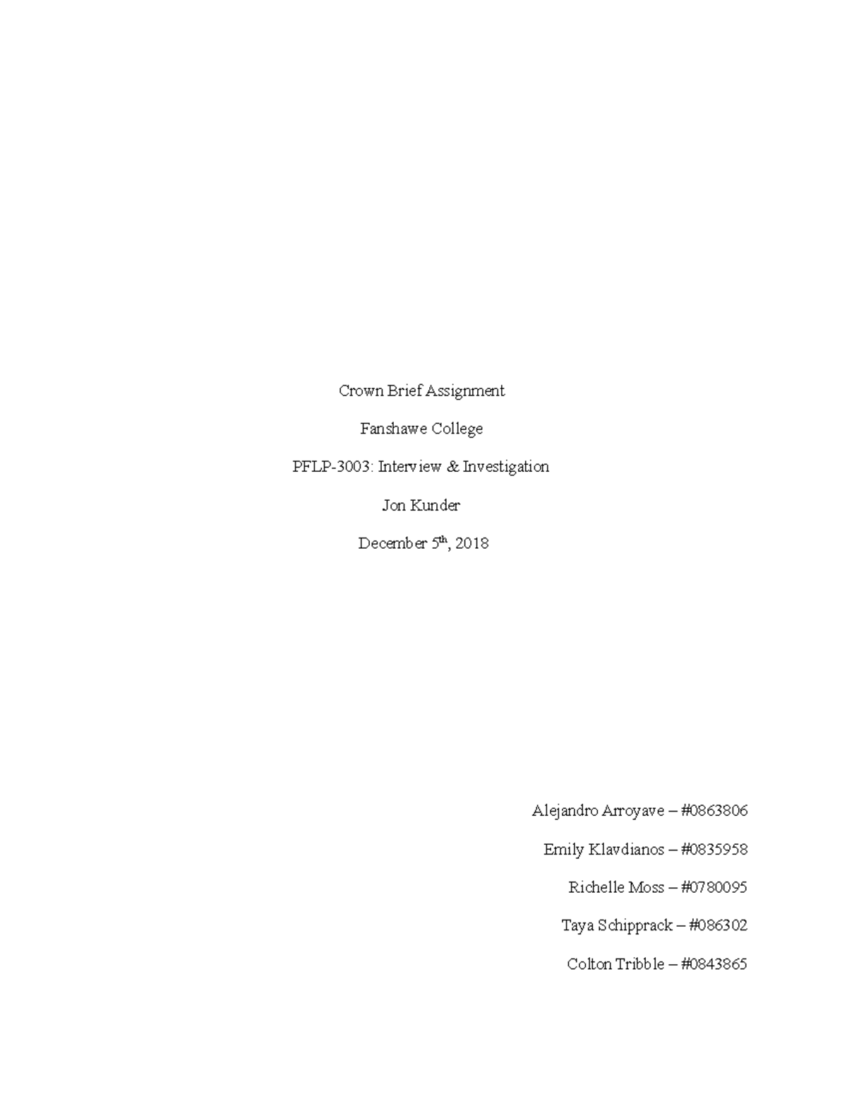 Crown Brief Assignment - R. v. Pritchard (Dec 5, 2018) Analysis - Studocu