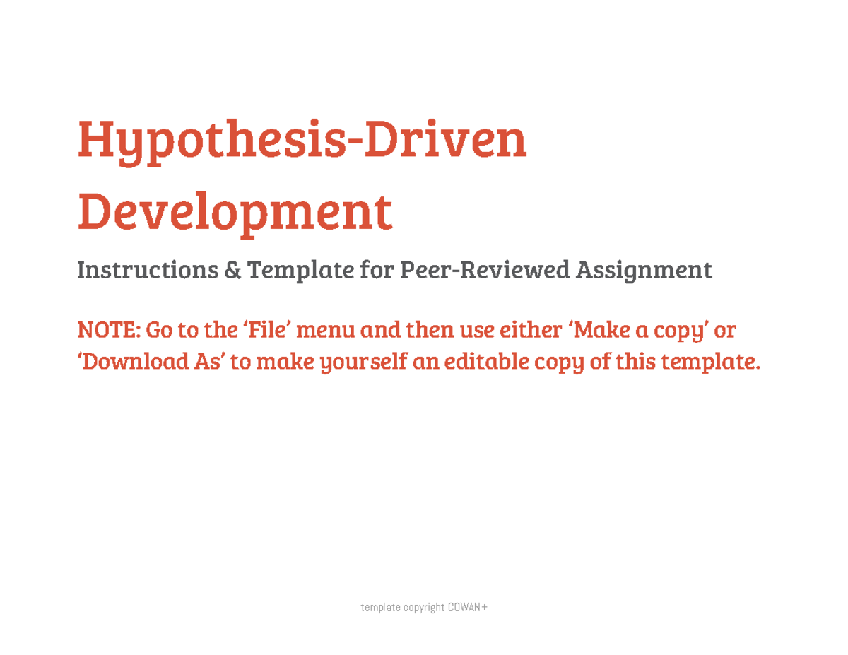 Hypothesis-Driven Development: Peer-Reviewed Assignment Guide (Coursera ...