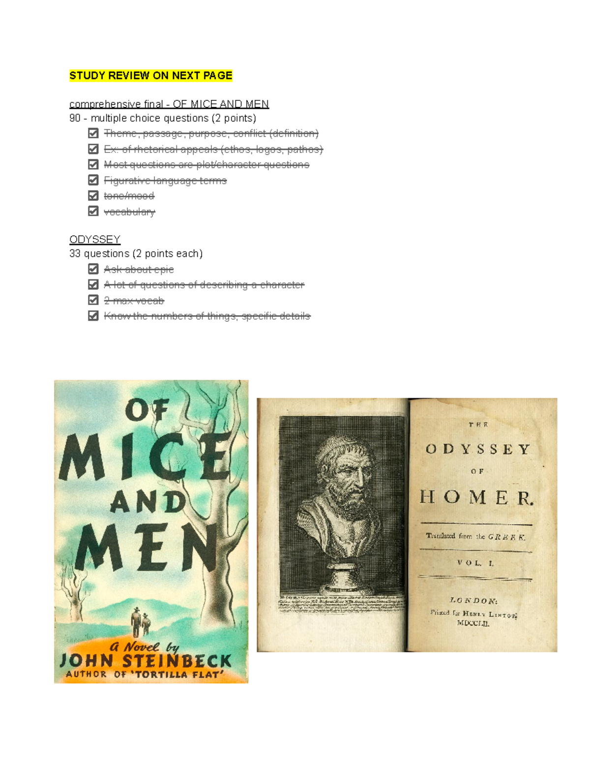 ENG 101: Of Mice and Men Comprehensive Final Study Review - Studocu