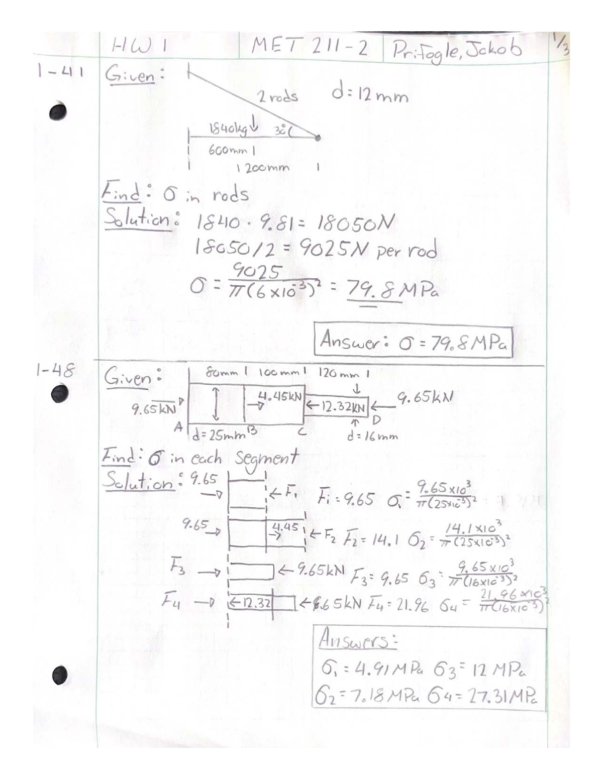 MET 211 Homework 1 - Solutions and Calculations - Studocu