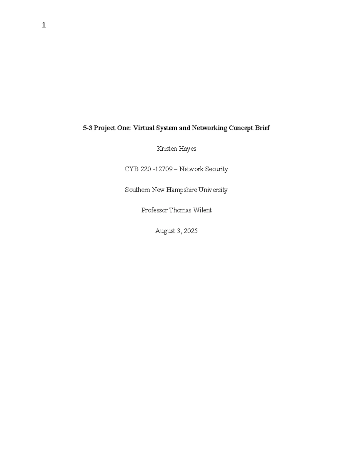 CYB 220 Project 1: Virtual Systems & Networking Overview - Studocu