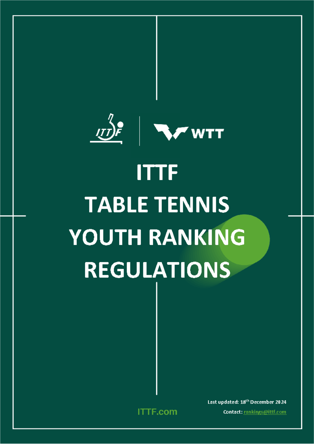 ITTF Table Tennis Youth Ranking Regulations - Updated Dec 2024 - Studocu