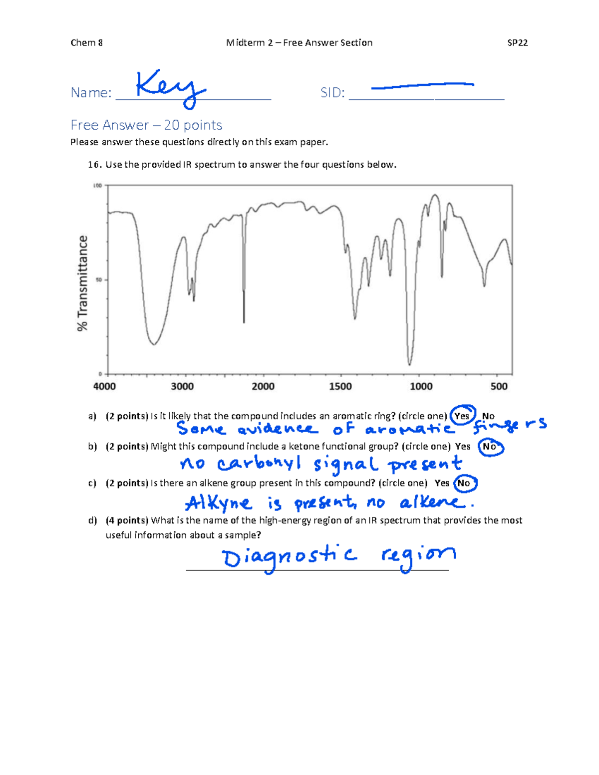 Midterm 2 - Free Response Section, EXAM PREP, Answer, pdf - Chem 8 ...