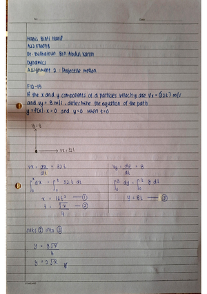 Dynamics Assignment 1 SMJP1053: Water Ejection & Jet Plane Analysis - Studocu