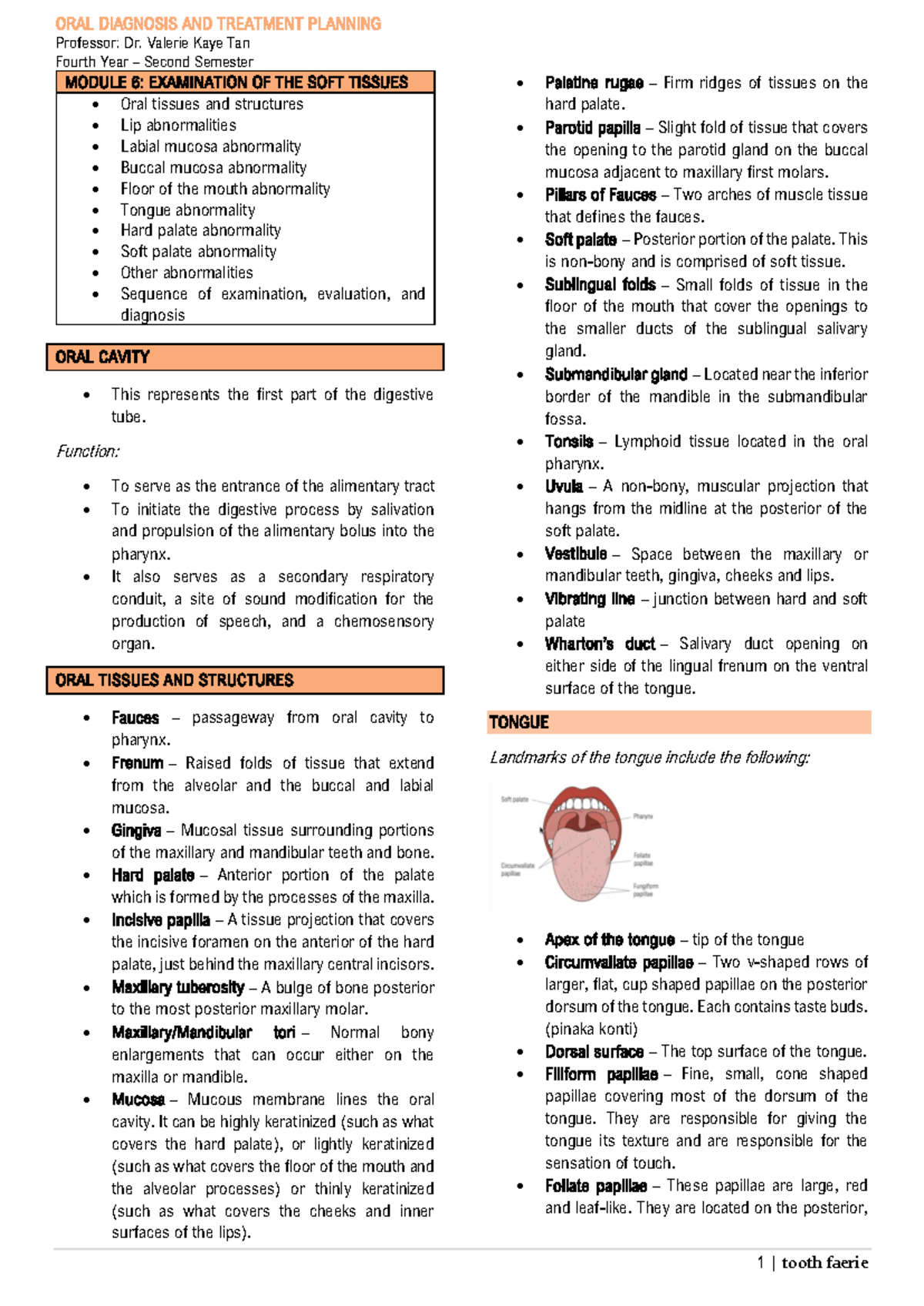OD 4th Year - 2nd Sem: Soft Tissue Examination Study Notes - Studocu
