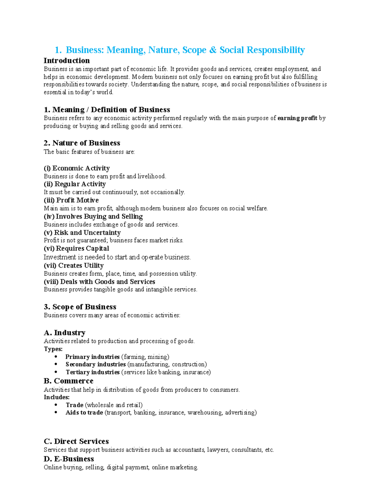 Business Organization: Meaning, Nature, Scope & Social Responsibility ...