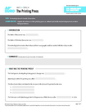 AP Euro Unit 1 All Topics Noteguides - H E I M L E R S H I S T O R Y. C ...