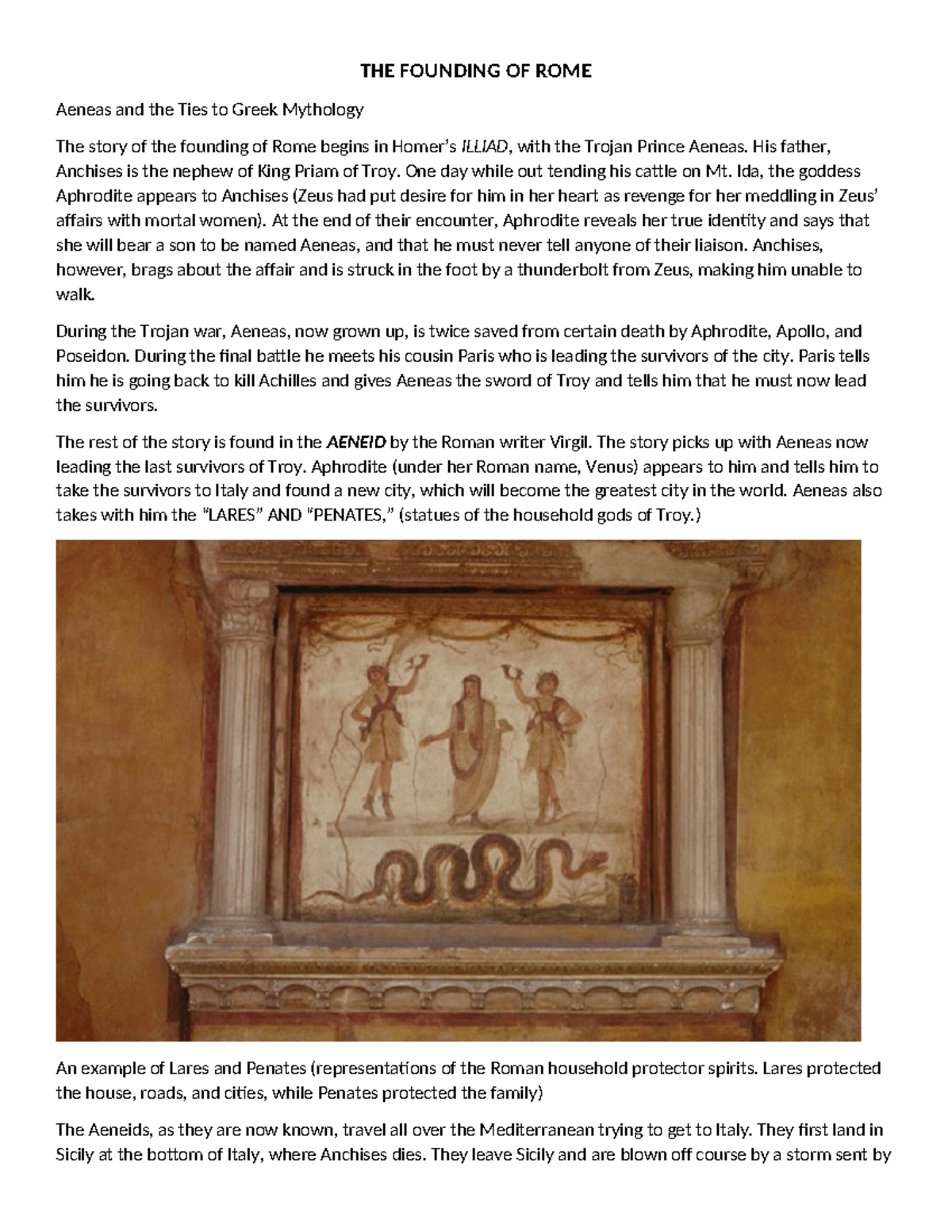 HIST 101: The Founding of Rome: Aeneas, Myths, and Historical Context ...
