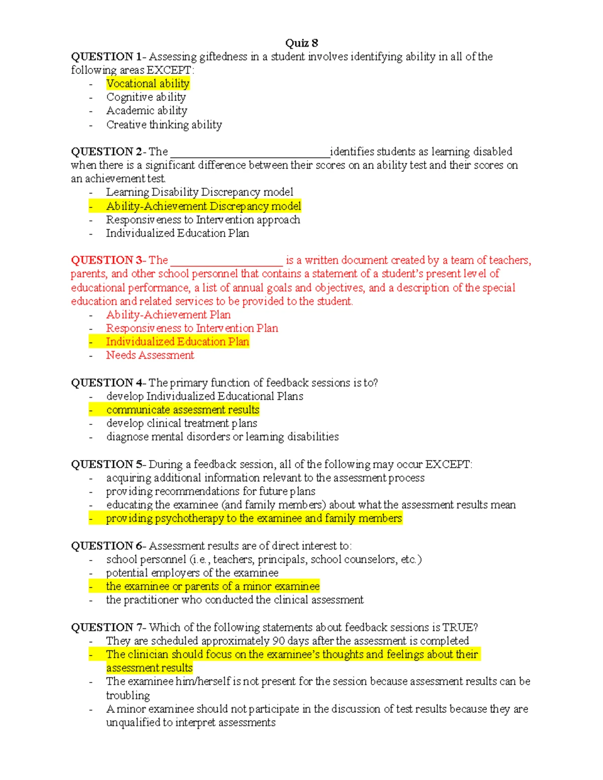 Class 5 Quiz - Chapter Notes - Class 5 Quiz QUESTION 1- Which of the ...