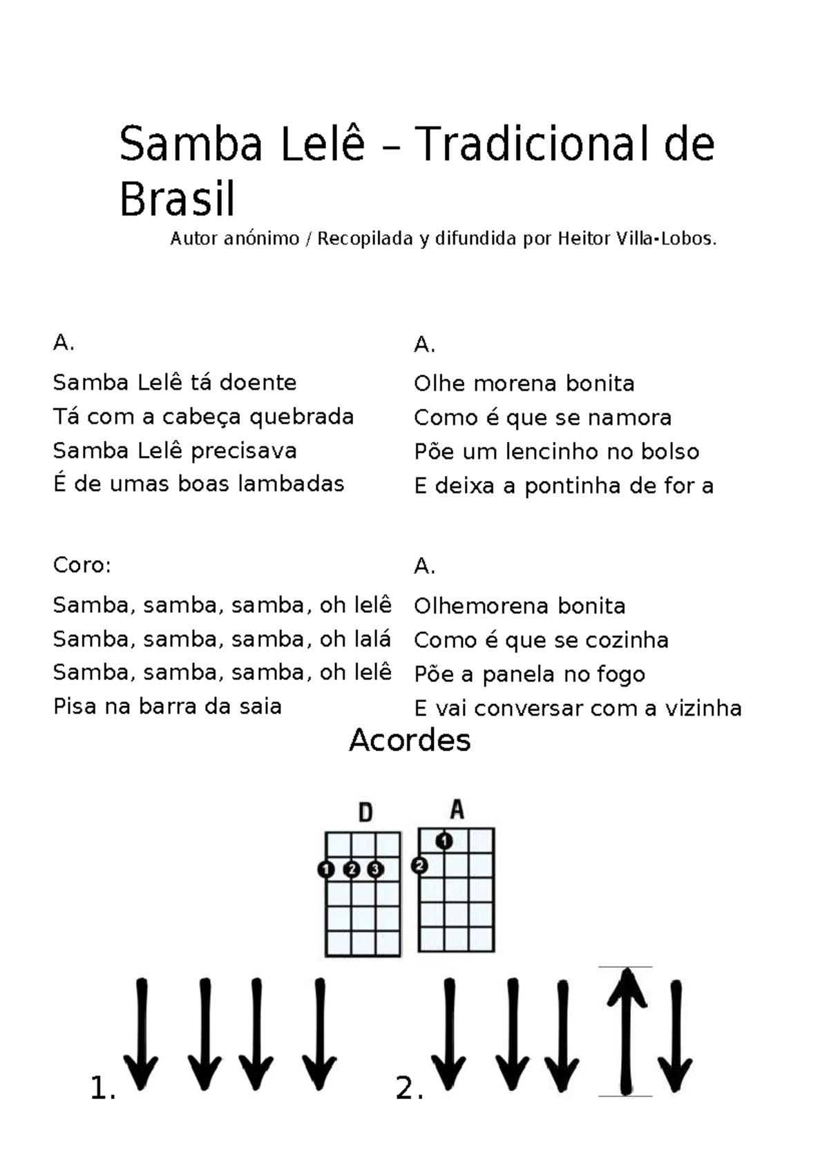 Samba Lelê - Práctica Instrumental para Ukelele - Studocu