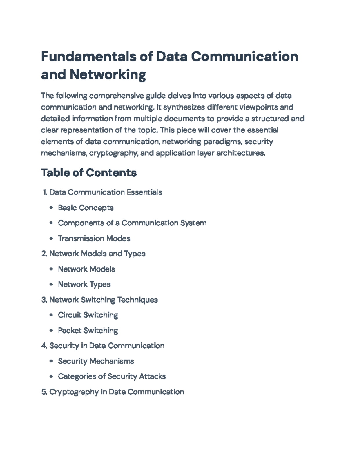Data Communication and Networking Fundamentals: An In-Depth Guide ...
