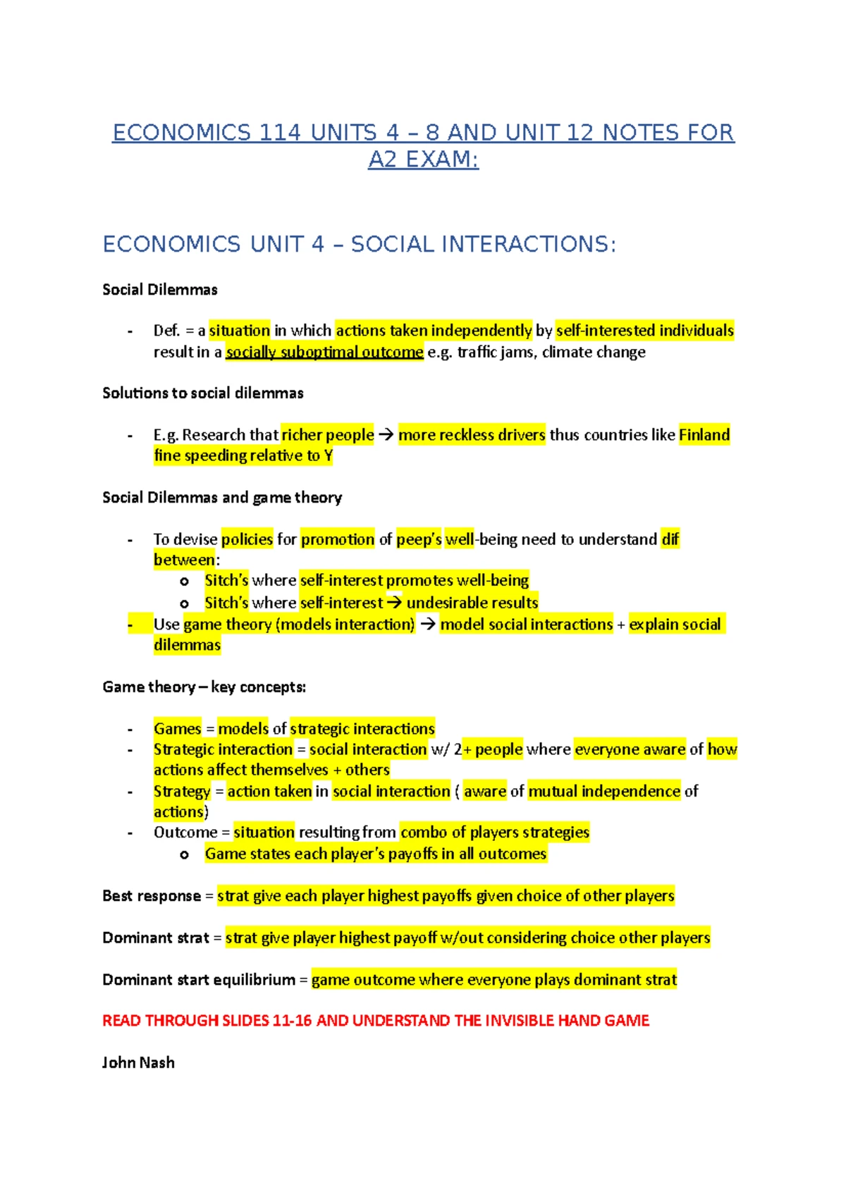 Economics 114 All A2 Notes - ECONOMICS 114 UNITS 4 – 8 AND UNIT 12 ...