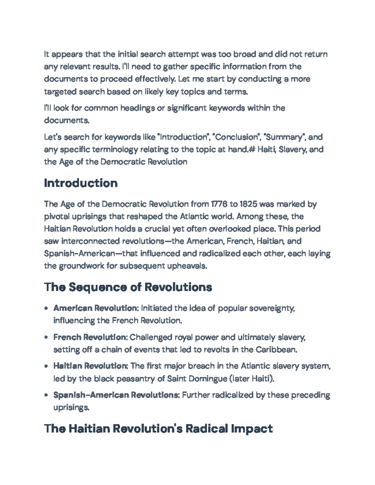 HIST 201: Haitian Revolution - Ideological & Political Transformations ...