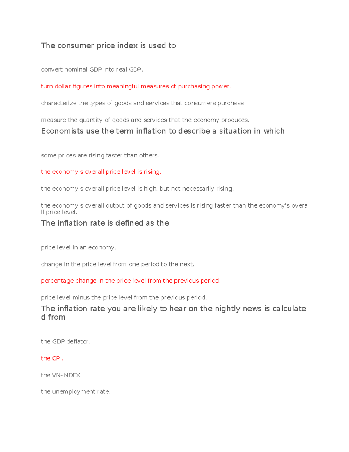 Chapter 24: Understanding the Consumer Price Index and Inflation - Studocu