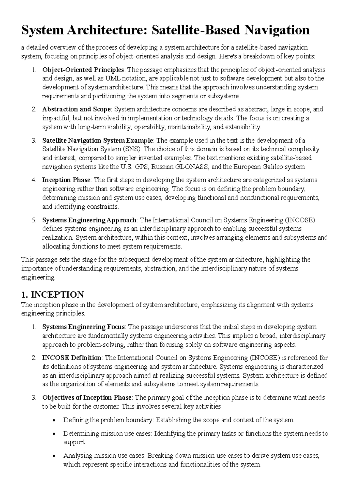 OOAD Unit 1 Case Study: Satellite Navigation System Architecture - Studocu