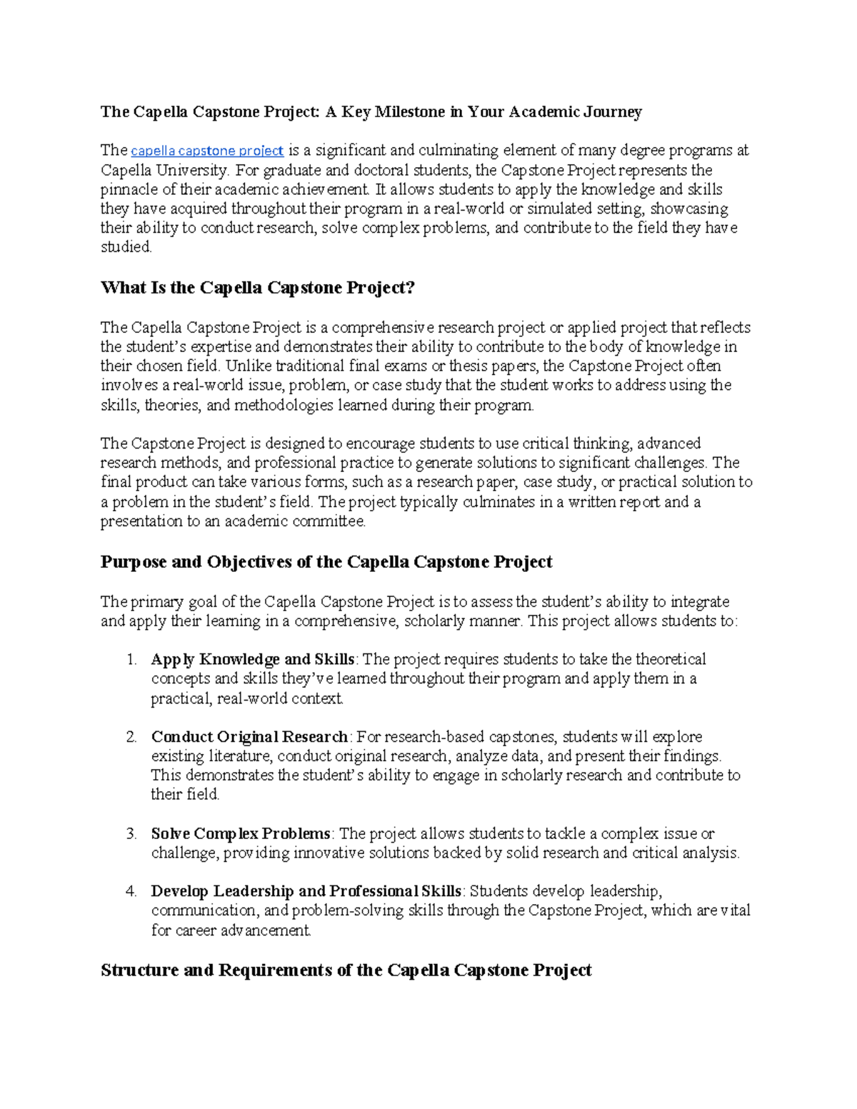 41 The Capella Capstone Project - For graduate and doctoral students ...
