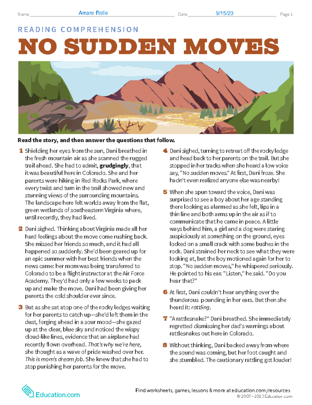 Reading Comprehension: No Sudden Moves - A Tale of Change and Growth ...