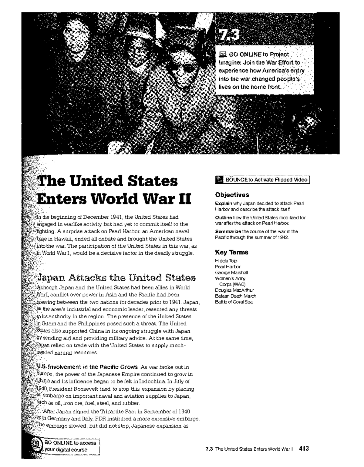 US History: The US Entry into WWII & Mobilization After Pearl Harbor ...