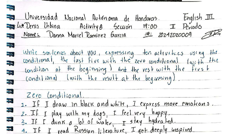 Activity 8: Conditional Sentences by Danna Ramirez - CS - Studocu