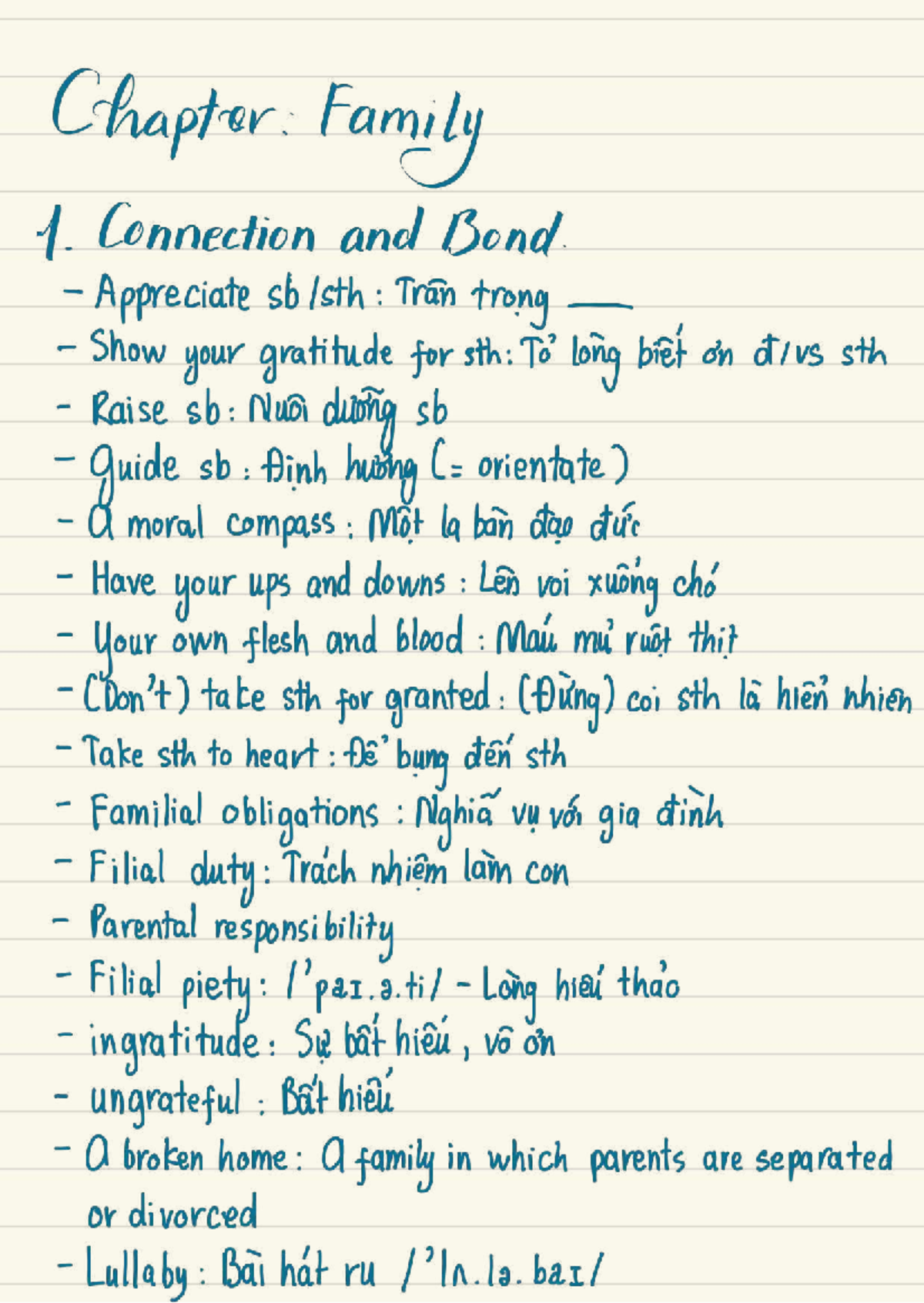 IELTS Topic Vocabulary: Family and Relationships (Chapter) - Studocu