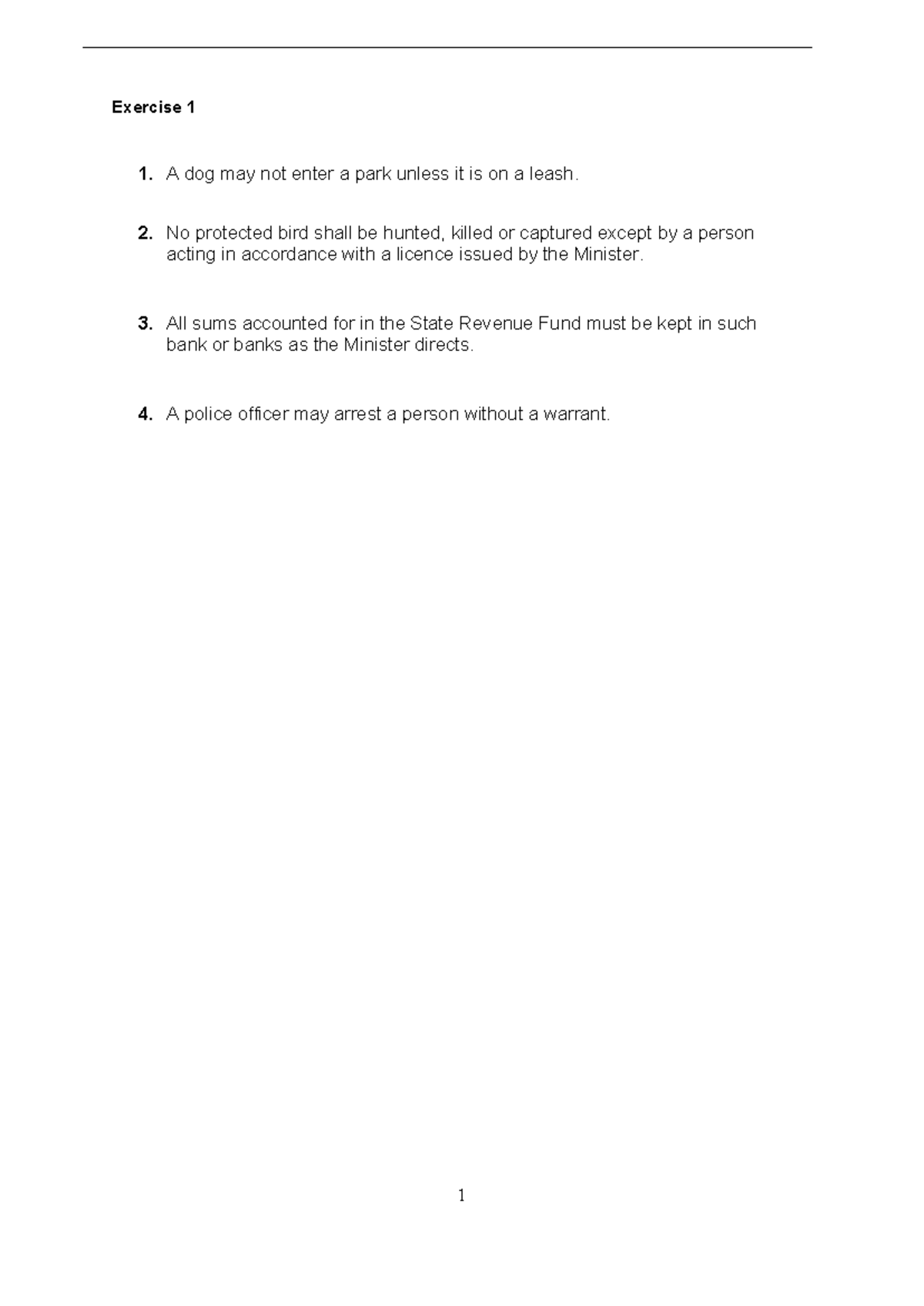 Exercises - Helpful Guidance for Legal Drafting (LAW101) - Studocu