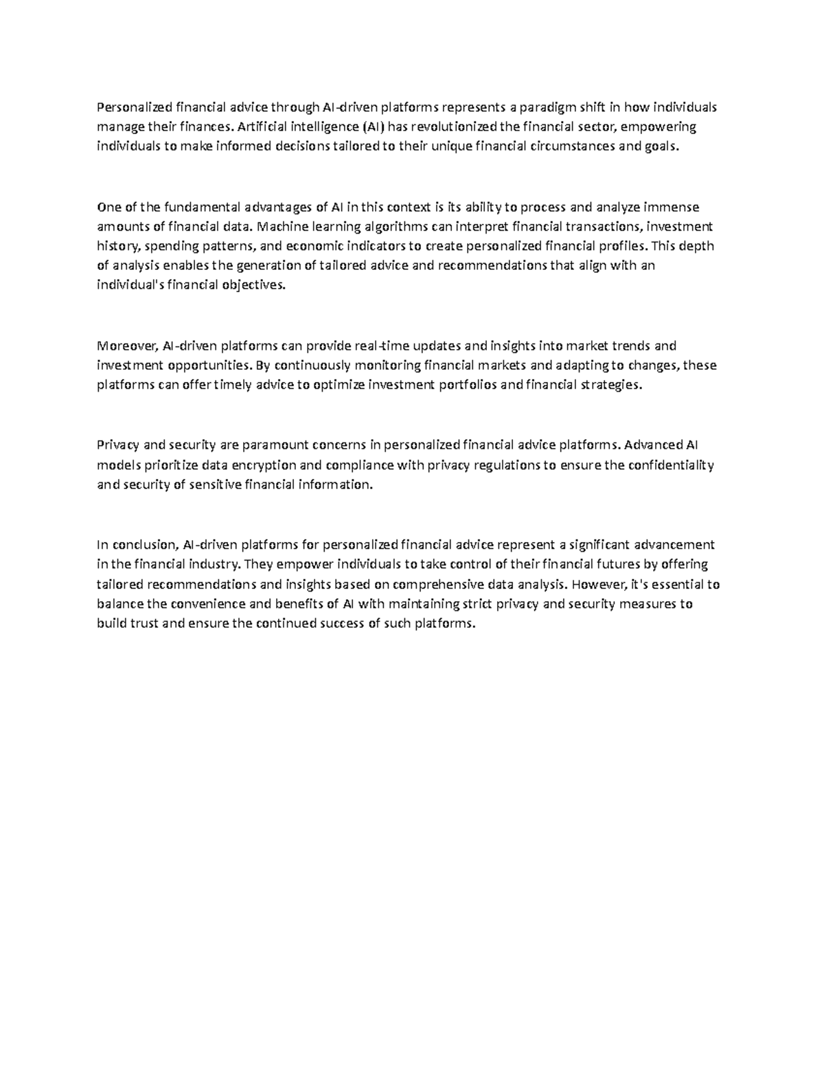 AI-Driven Personalized Financial Advice: Transforming Money Management ...