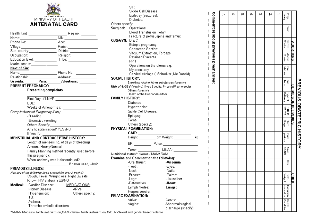 ANC Card- revised 3 - For easy reading - *MAM- Moderate Acute ...