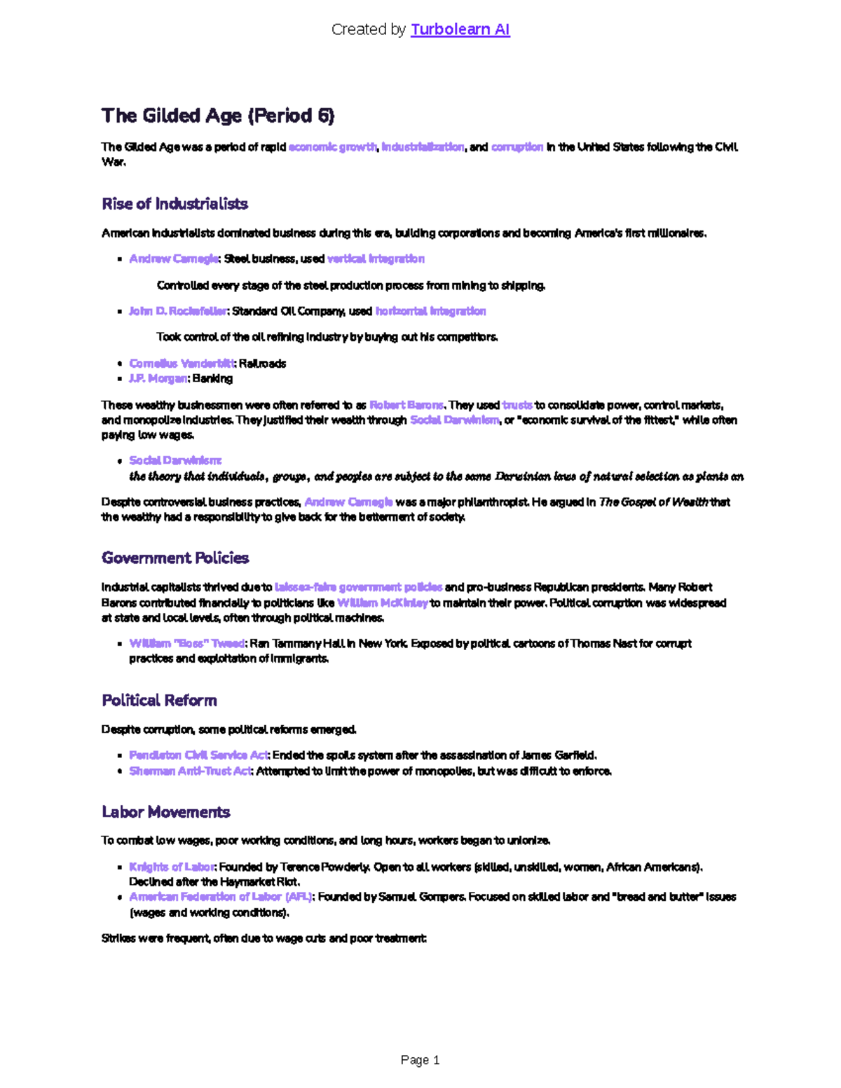 APUSH Period 6: The Gilded Age Economic Growth and Social Reforms - The ...