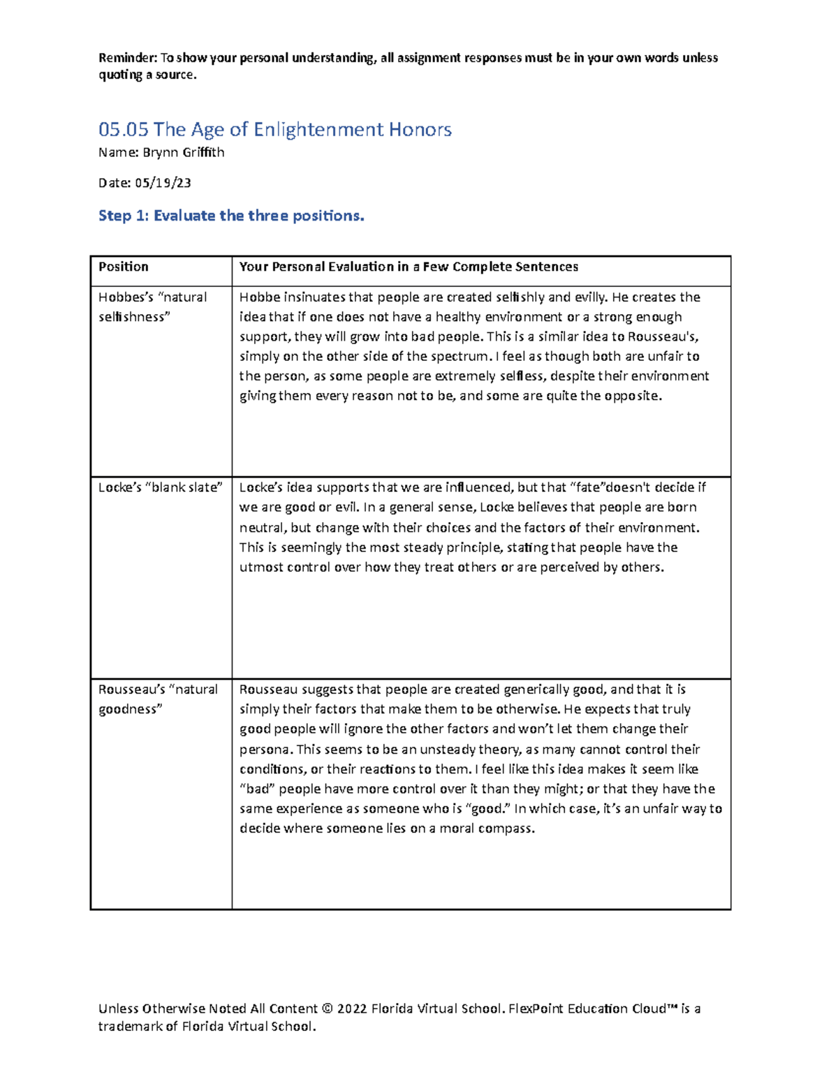 05.05 Enlightenment Perspectives: Evaluating Hobbes, Locke, Rousseau ...