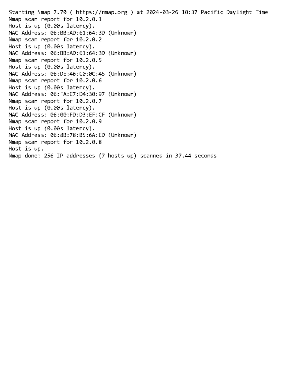 Nmap Ping Scan Report - PLTW Documentation - Studocu