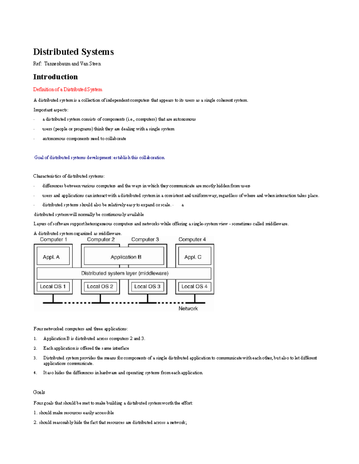 Unit 1.1 Notes: Introduction to Distributed Systems Concepts - Studocu