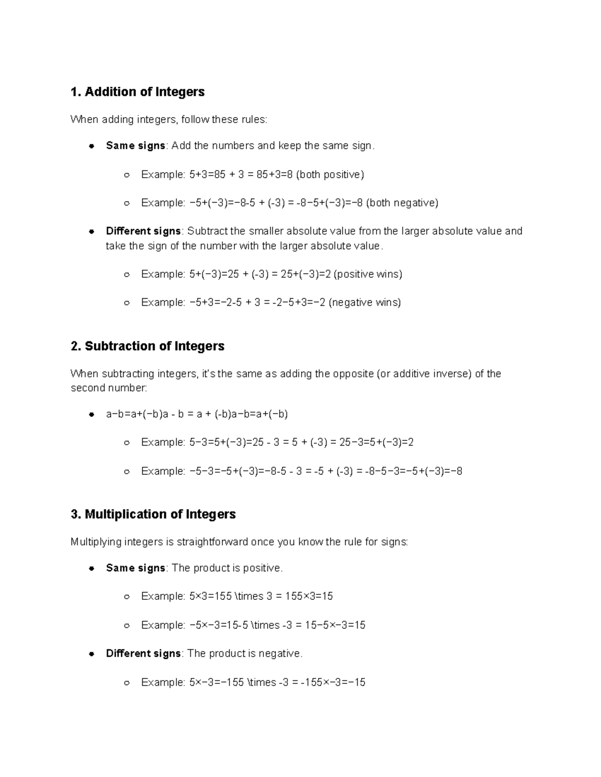 Mathematics Concepts: Operations, Equations, and Functions Guide - 1 ...