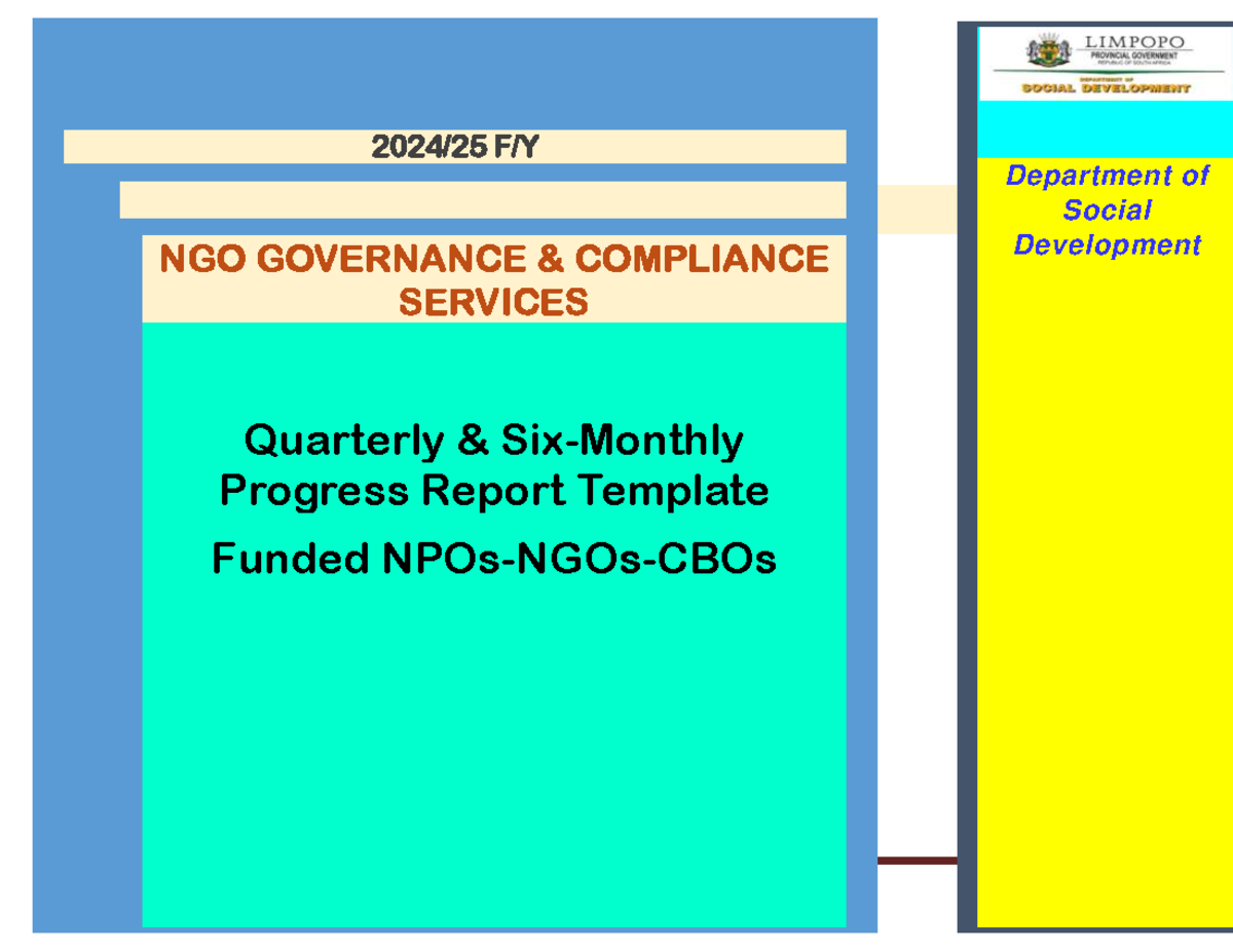 NPO Progress Report Template: Q1 + Q2 2024 - DSD Limpopo - Studocu