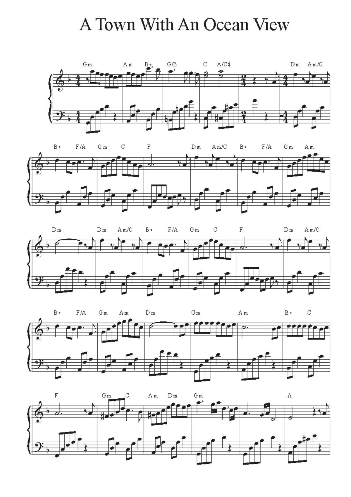 A Town with an Ocean View - Score Analysis - Studocu