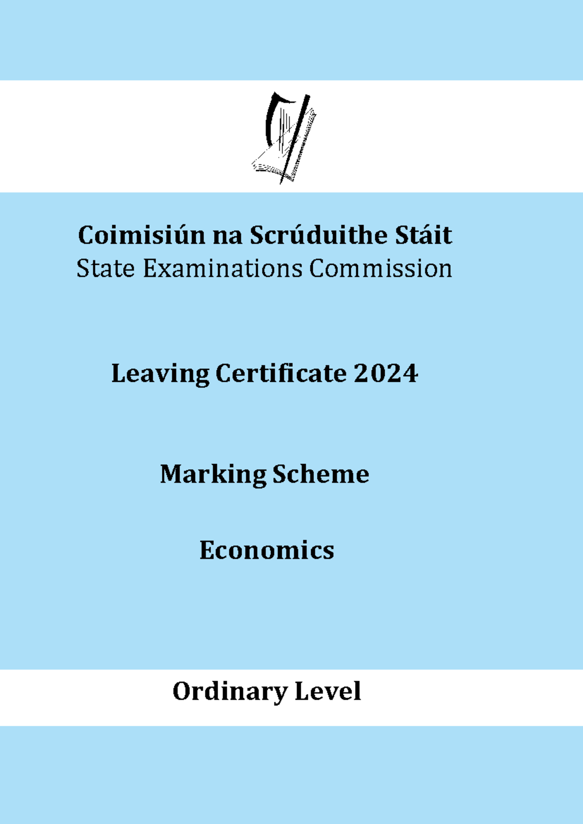 2024 OL Economics Marking Scheme: Guidance for Teachers & Students ...