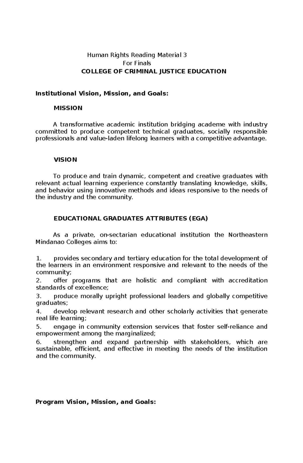 Human Rights Foundations for Finals - CLJ 2 Module 1 - Studocu