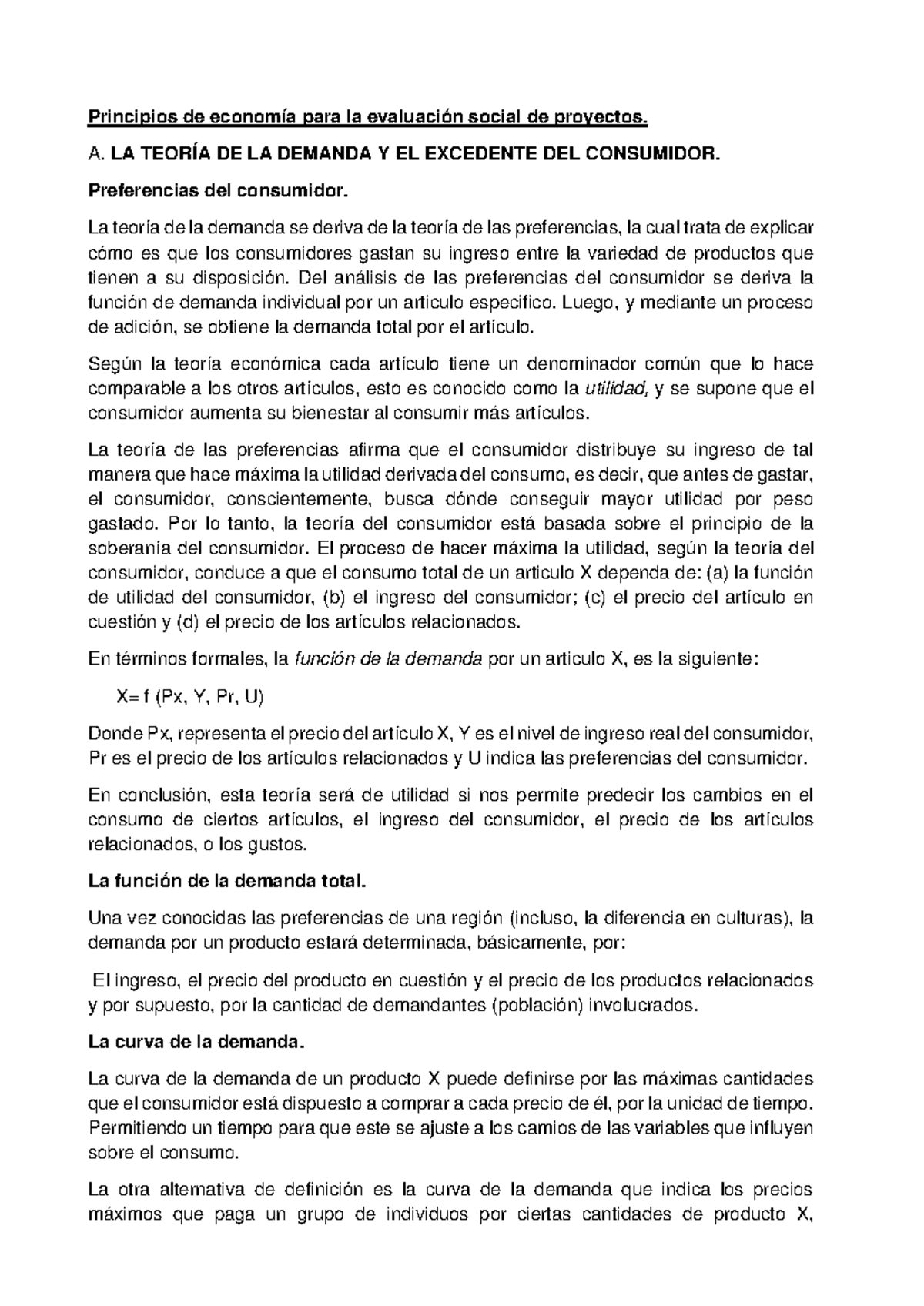 Principios de Economía: Teoría de la Demanda y Excedente del Consumidor ...