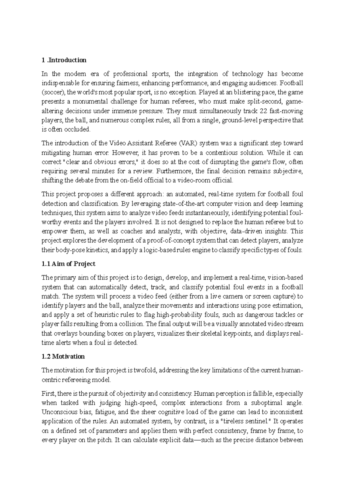 Automated Football Foul Detection System: Mid Report Submission - Studocu